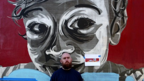 Logan Hicks Creates “Sailor” His Largest Stencil Piece Ever | Brooklyn ...