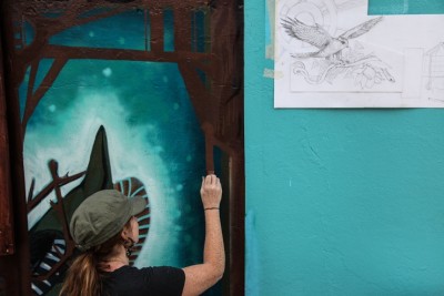 Sarah C. Rutherford Flies High at Wall\Therapy | Brooklyn Street Art