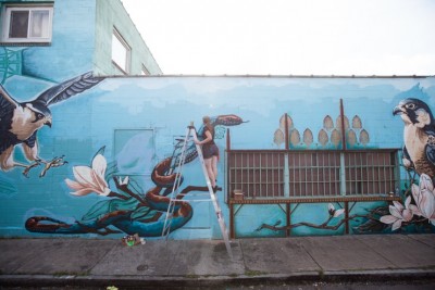 Sarah C. Rutherford Flies High at Wall\Therapy | Brooklyn Street Art