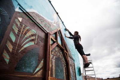 Sarah C. Rutherford Flies High at Wall\Therapy | Brooklyn Street Art
