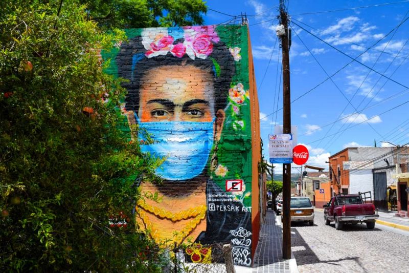 PERSAK in Mexico with Frida Says “Wear a Mask” | Brooklyn Street Art