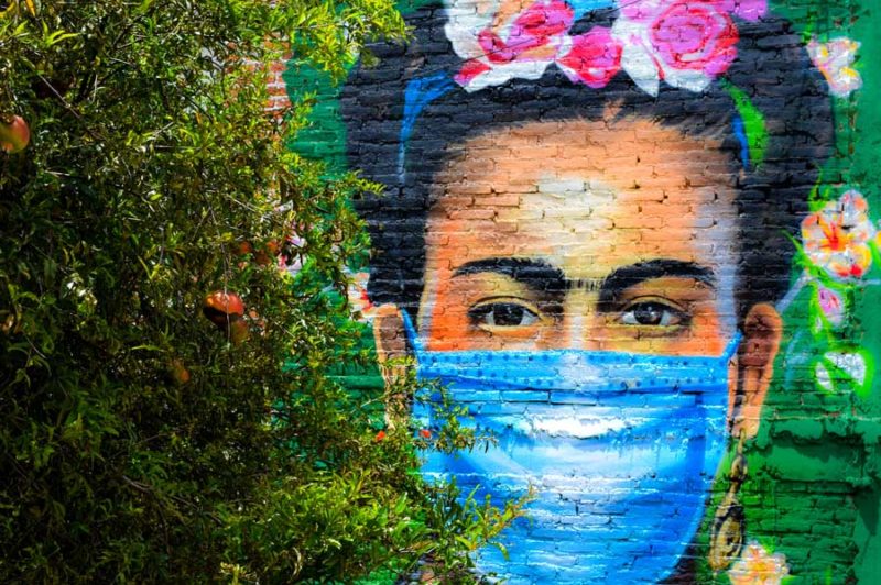 PERSAK in Mexico with Frida Says “Wear a Mask” | Brooklyn Street Art