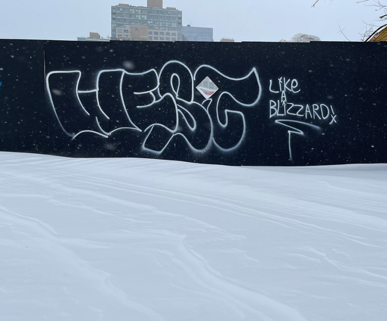Snowed In, Snowman, Snow Graffiti | Brooklyn Street Art