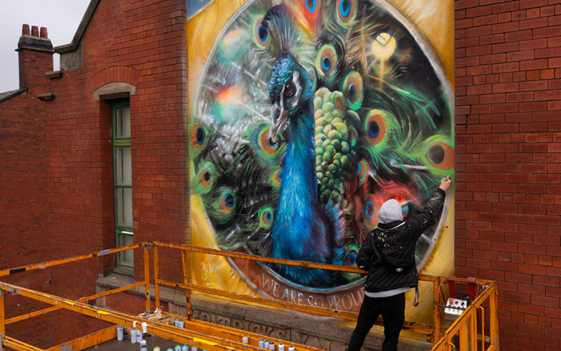 Cbloxx & Proud Peacock Marches With Leeds United | Brooklyn Street Art
