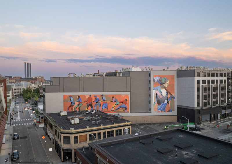 Aryz Celebrates Workers in Providence, RI Mural | Brooklyn Street Art