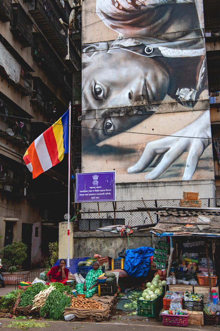 Martha in Mumbai for St+ India, Visits Dharavi Slum | Brooklyn Street Art